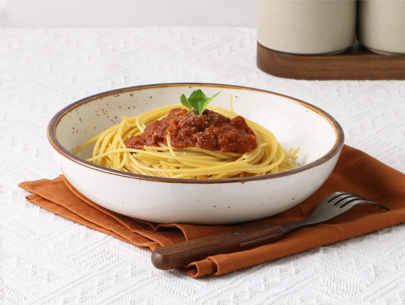 ONEMORE Pasta Bowls and Large Oval Bowls Bundle - Microwave, Oven and Dishwasher Safe - Creamy White