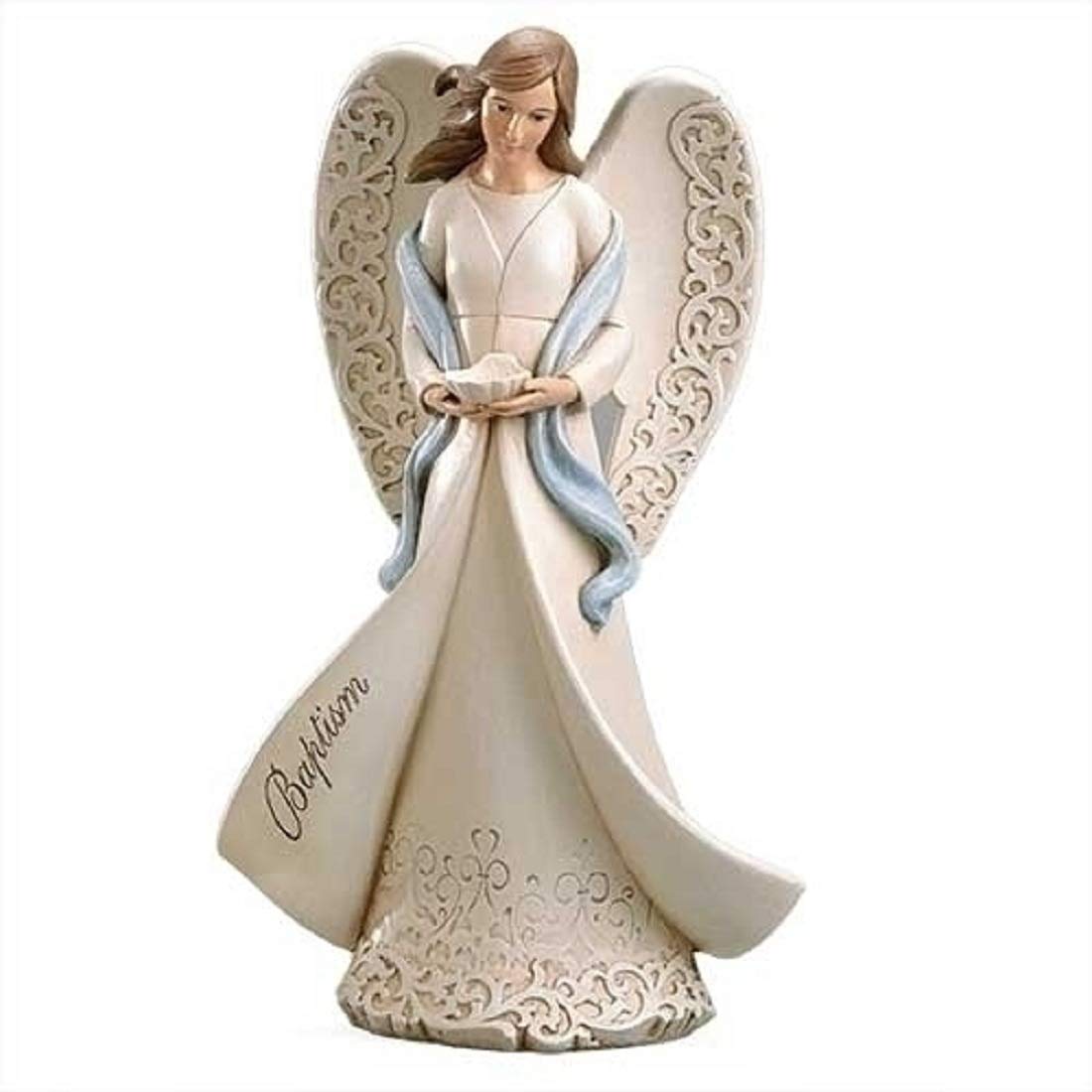 Joseph's Studio by Roman - Angel Figure, Baptism, 9" H, Resin and Stone, Tabletop or Desk Display, Decorative, Collection, Durable, Long Lasting, Highly Detailed