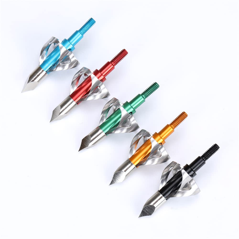 RAZUX Grain Archery Arrowheads Hooked Curved Blades Hunting Broadheads Tips (Orange,24 PCS)