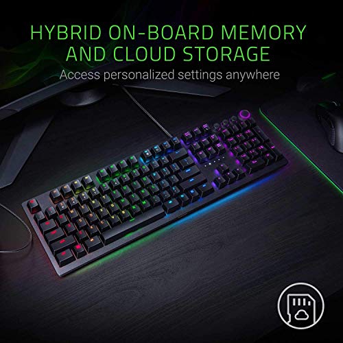 Razer Huntsman Elite Opto-Mechanical Switch Wired Mechanical Gaming Keyboard: Multi-Functional Digital Dial, Multi-Functional Digital Dials, RGB Lighting USB Computer Keyboards for PC Gaming (Renewed)