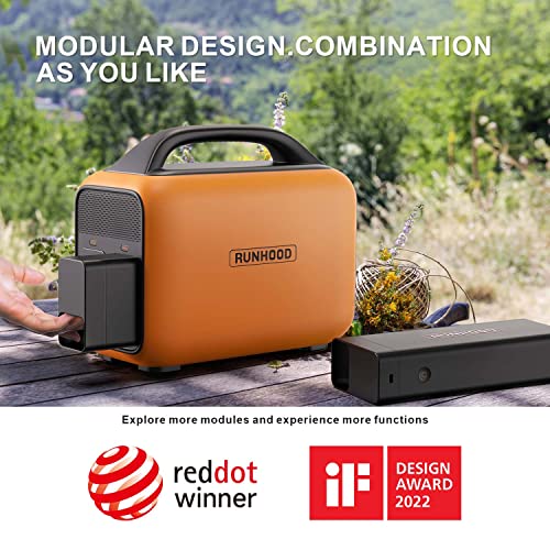 Runhood 324Wh Energy Bar for Portable Power Station DC&AC Connector Solar Panel and Other Runhood Electronics Module