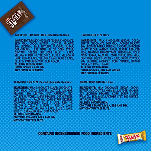 M&M'S, SNICKERS & TWIX Variety Pack Fun Size Milk Chocolate Candy Bars Assortment, 30.98-Ounce 55 Piece Bag
