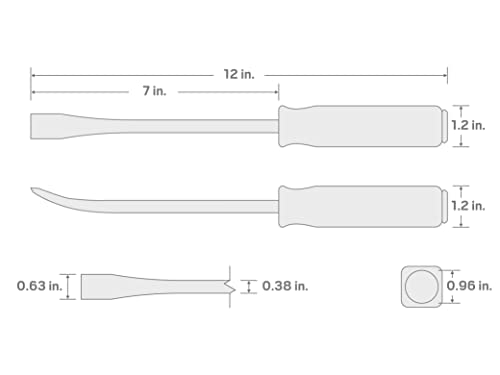TEKTON 12 Inch Angled End Handled Pry Bar | LSQ42012