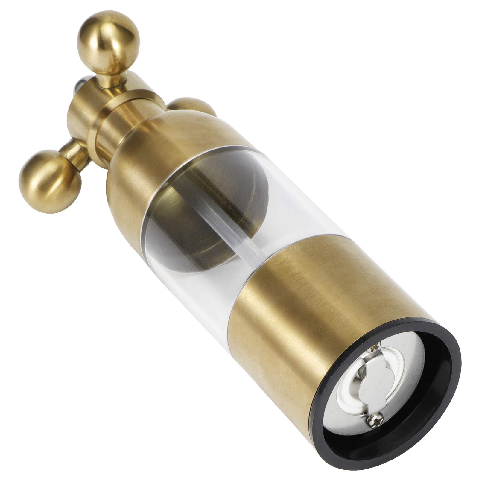 Pepper Salt Grinder Manual Spice Mill Grinder, Stainless Steel Salt And Pepper Grinder Seasoning Grinding Tool, Refillable Salt Pepper Grinder Set Kitchen Seasoning Kit Elegant Salt Pepper(Gold)