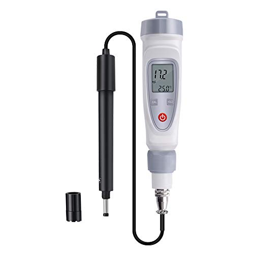 RCYAGO Dissolved Oxygen Meter with DO Probe, DO Meter Water Quality Monitor Freshwater Aquarium Test Kit, Digital Dissolved Meter Portable Pen Type Meter, 0.0-20.0mg/L ±0.3mg/L