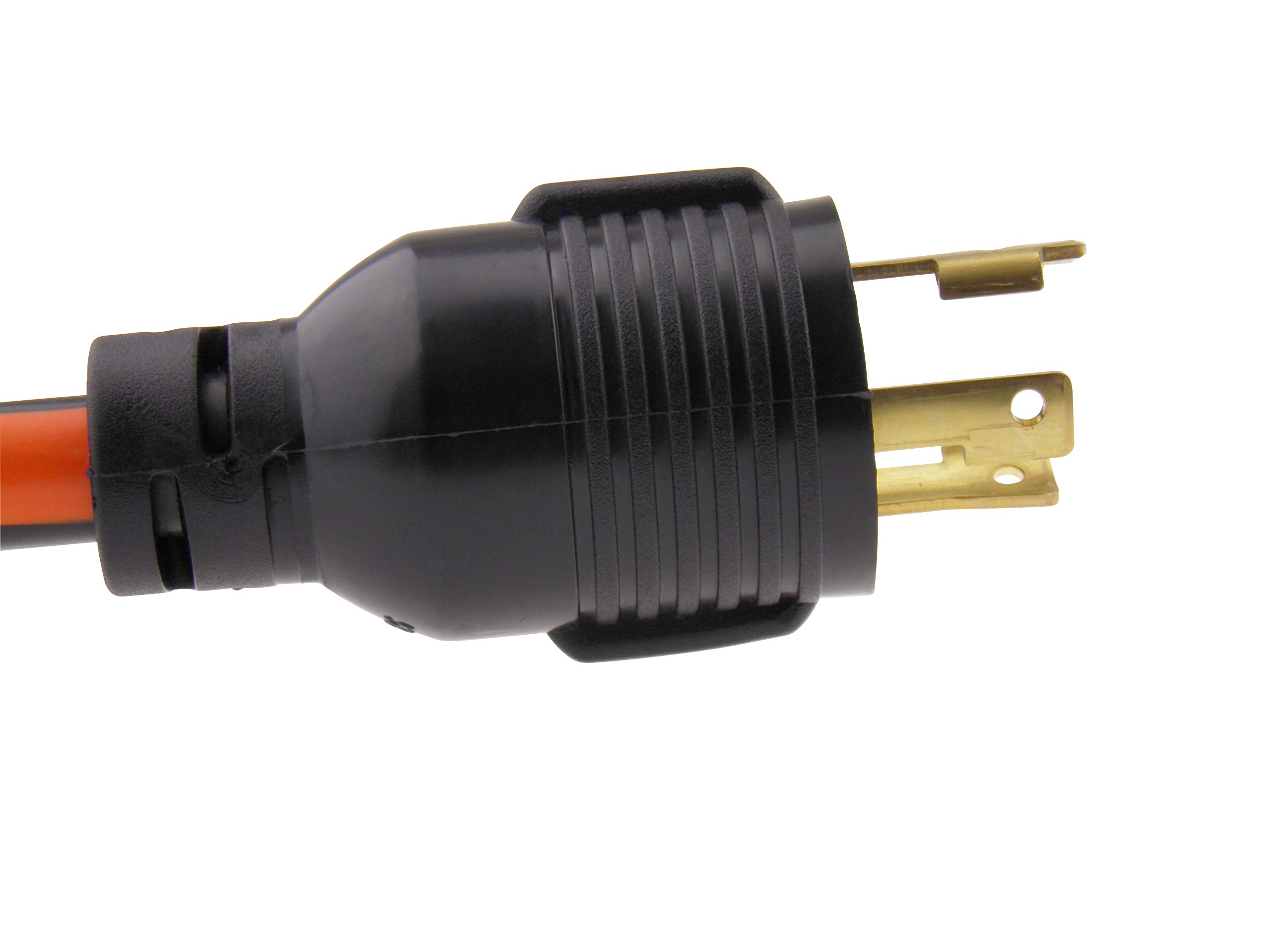 Nema L5-30 Generator Power Cord 3 Wire 10 Gauge 125v 30 Amp (Pigtail Adapter L5-30P to 5-15R)