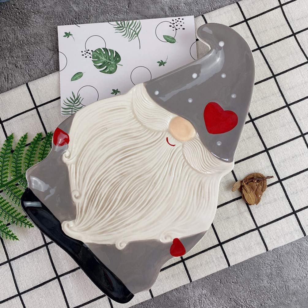 NUOBESTY Gnome Shaped Platter Snack Appetizer Trays Dessert Serving Dishes Holiday Food Serving Platter Candy Nut Dish Container Christmas Party Favors