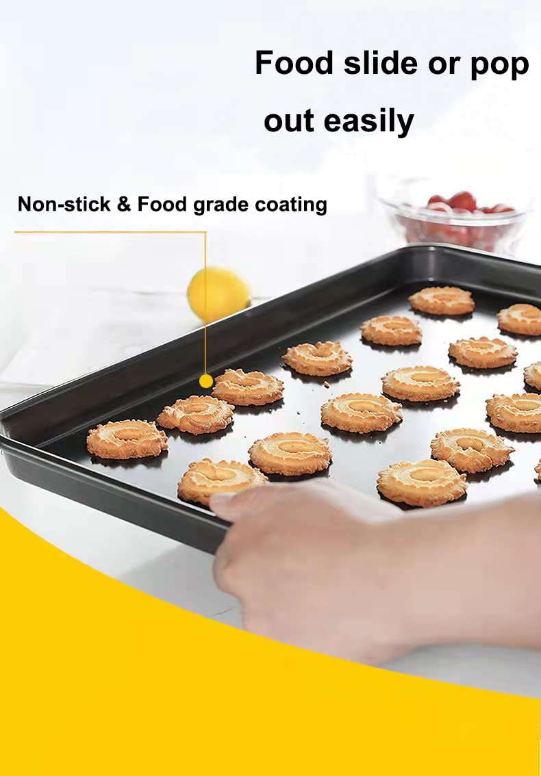 Nonstick Baking Sheet Pan for Roasting Carton Steel Cake Pan Baking Pan Cookie Sheets (15.5*10.6 in)