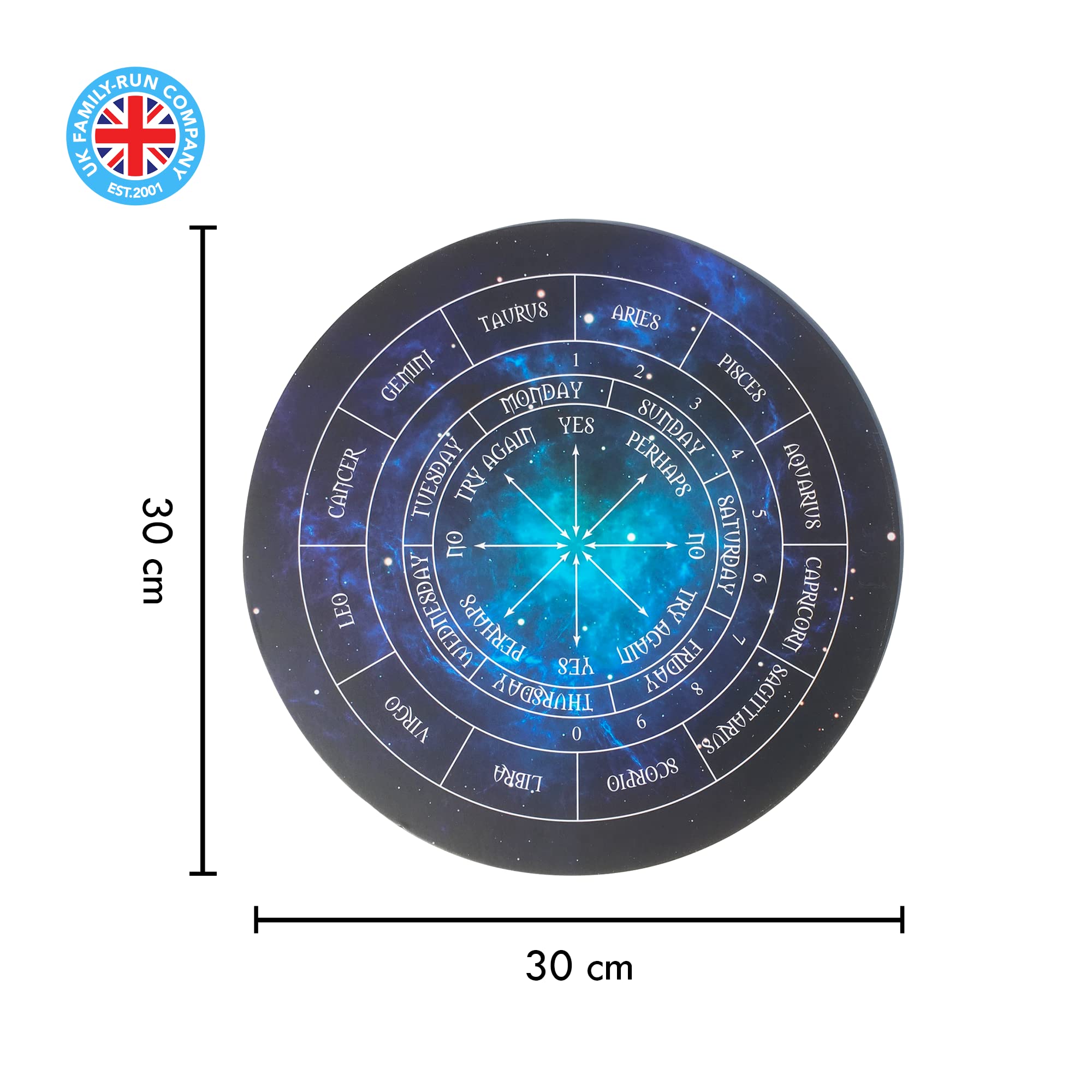Round Astrology Pendulum Board - Perfect for Reiki, Dowsing, Divination Readings