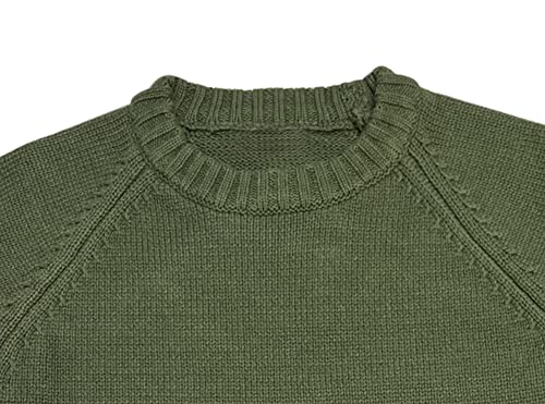 Toddler Baby Boys Girls Sweater Cable Knit Pullover Sweatshirt Long Sleeve Crew Neck Casual Tops Spring Winter Solid Clothes B-Green