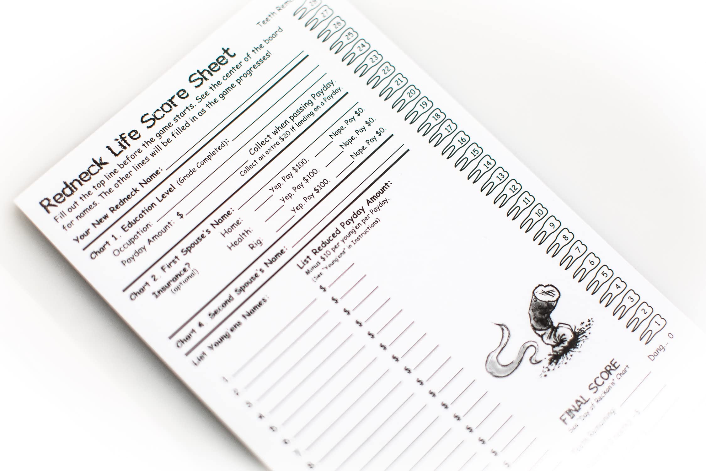 Redneck Life Board Game Scoresheet Pads…