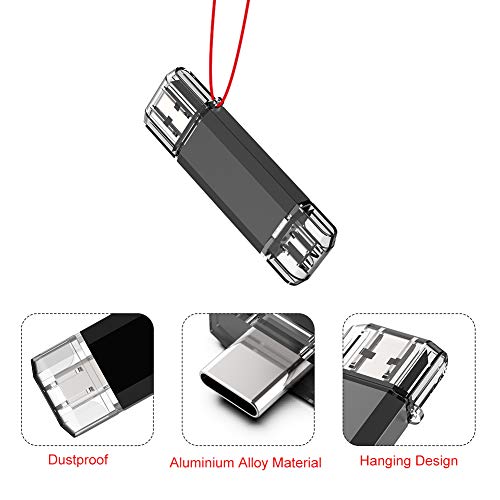 Vansuny 64GB Flash Drive 2 in 1 OTG USB 3.0 + USB C Memory Stick with Keychain Dual Type C USB Thumb Drive Photo Stick Jump Drive for Android Smartphones, Computers, MacBook, Tablets, PC