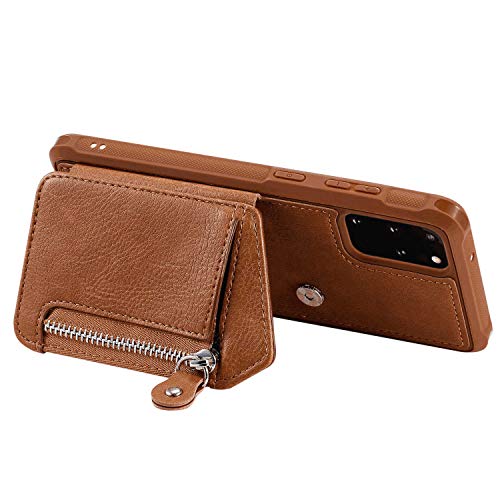 TemplarMoon Flip Case Fit for Samsung Galaxy S9 Plus, Kickstand Card Holders Extra-Protective Brown Leather Cover Wallet for Samsung Galaxy S9 Plus