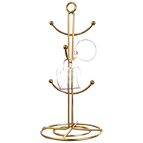 XWOZYDR Countertop Mug Tree, 6 Hook Coffee Cup Dryer Kitchen Coffee Mug Tree Countertop Tea Cups Holder Stand