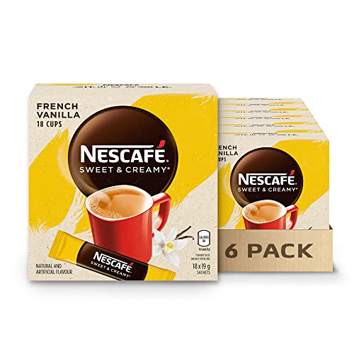 NESCAFE Sweet & Creamy French Vanilla, Instant Coffee Sachets, 18x19g {Imported from Canada}