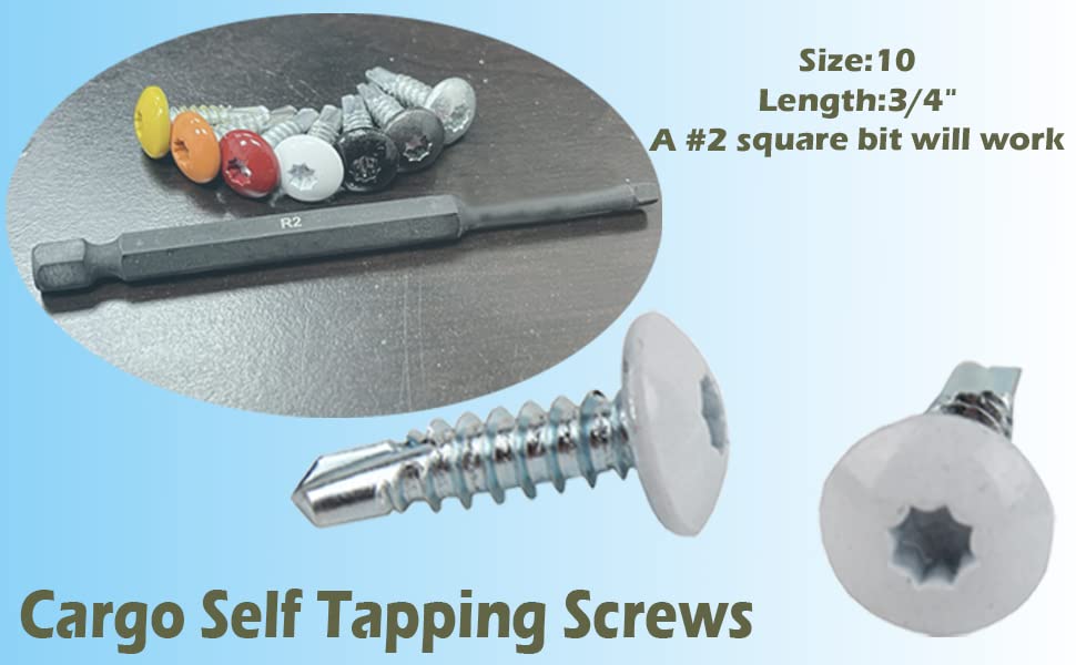 Self Tapping Screws/Self Tapping Sheet Metal Screws for Cargo Trailer Exterior Screws OEM #10 x 3/4 Enclosed Trailer Screws-150 Pack(White)