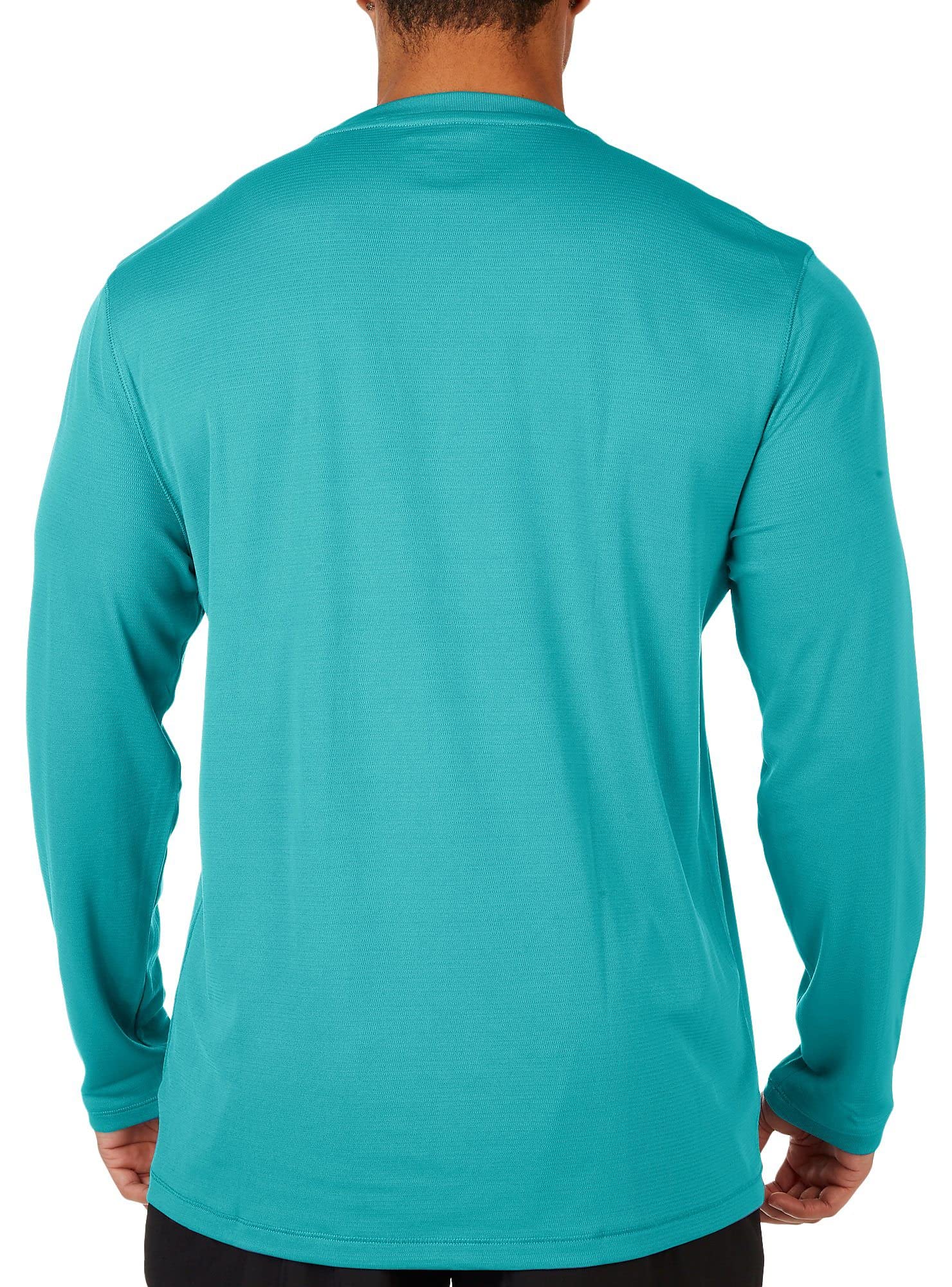 Reel Legends Mens Freeline Pointelle Long Sleeve Top Large Teal