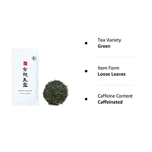Ocha & Co. Organic Gyokuro β Shade Grown Japanese Loose Leaf β Smooth Umami-Rich Aromatic Organic green tea from Japan, 100g/3.5oz.