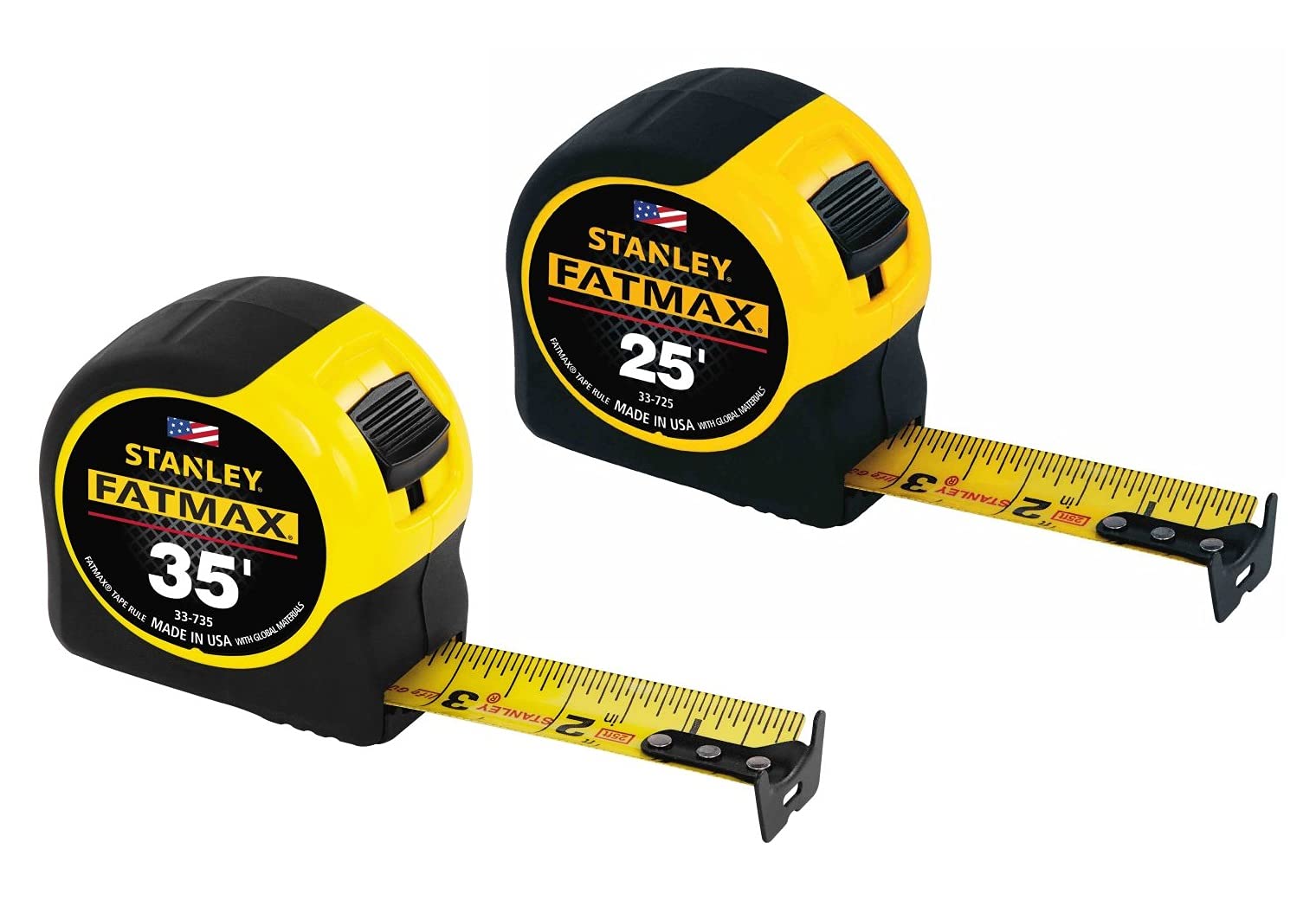Stanley 33-735-25 35ft. and 25ft. Fatmax Tape Measure Combo Pack, Yellow