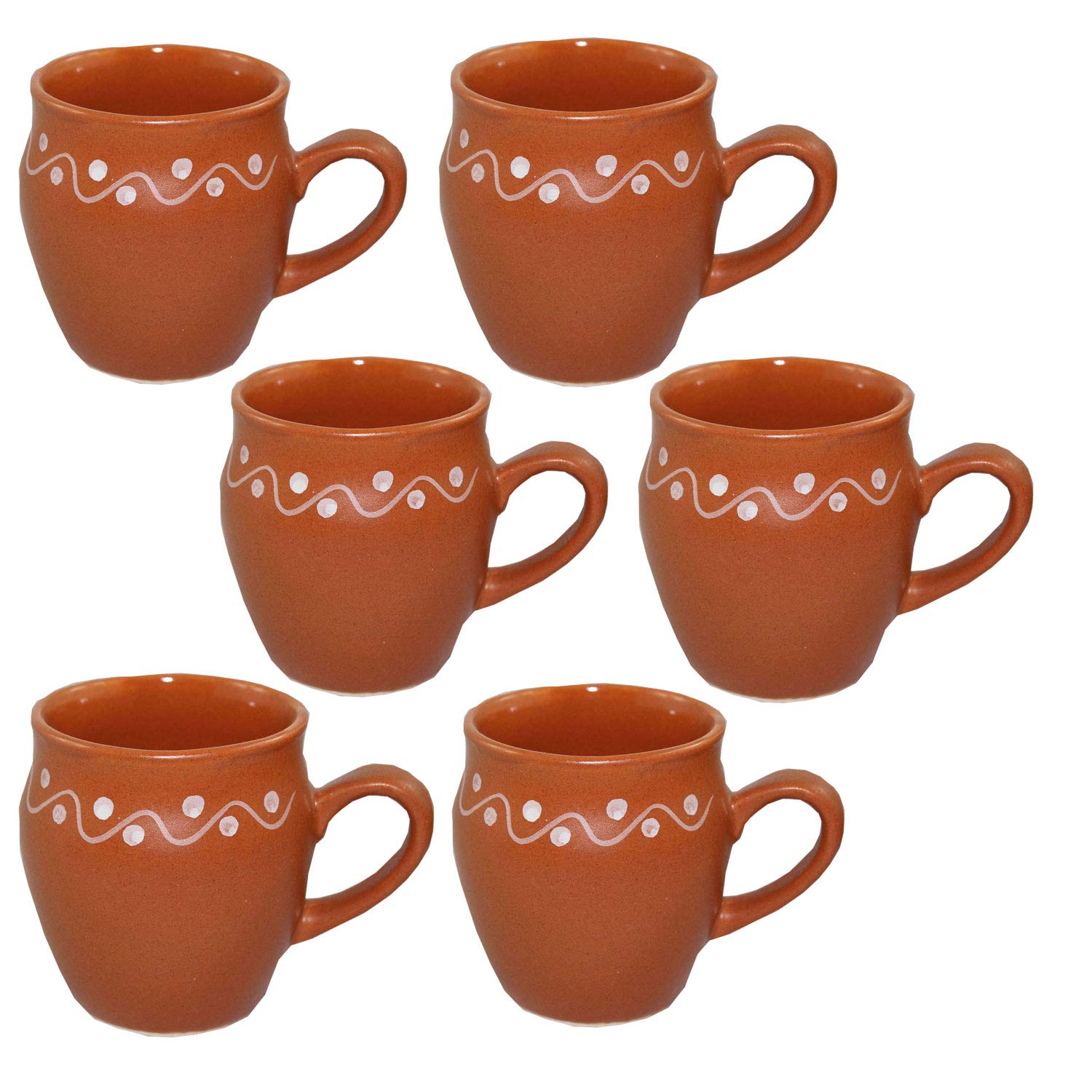 Odishabazaar Ceramic Kulhar Kulhad Cups Traditional Indian Chai Tea Cup Set of 6 Tea Mug Coffee Mug (#5)