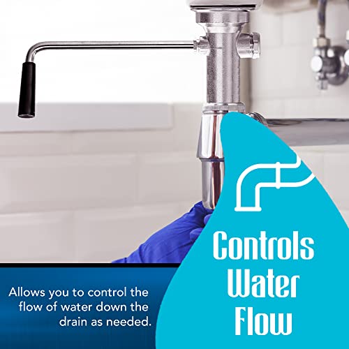 STEADYKLEEN - 3.5-inch Sink Drain Waste Drain Valve with Twist Handle, Fits Commercial Sink Style Drains, Controls Sink Drain Stopper, Must-Have Sink Repair Kit - Reducer not included
