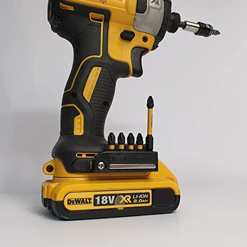 StealthMount DeWalt Magnetic Bit Holder - 2 Pack Drill Bit Organizer | Bit Holder for DeWalt | DeWalt Bit Holder for Drill | DeWalt Impact Bit Holder | DeWalt Bit Holder for Impact Driver | Made in UK