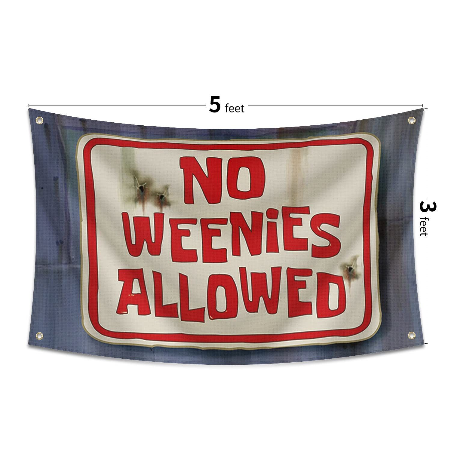 Probsin No Weenies Allowed Flag Tries to Get into The Salty Spitoon 3x5 Feet Banner,Funny Poster UV Resistance Fading & Durable Man Cave Wall Flag for College Dorm Room Decor,Parties,Gift