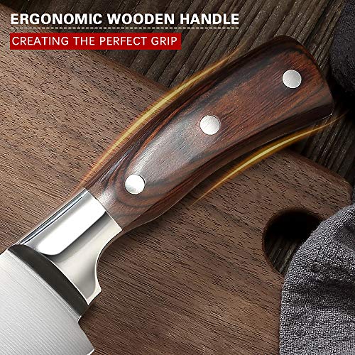 Professional Chef Knife 8 Inch, Kitchen Knife Made of AUS-10V Super Stainless Steel, Chefs Knife with a triple-riveted Ergonomic Handle,Sharp Cooking Knife with Gift Box