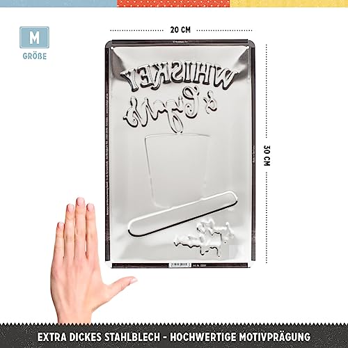 Nostalgic-Art 22257 Open Bar-Whiskey, Tin Sign, Steel, Colourful, 20 x 30 cm