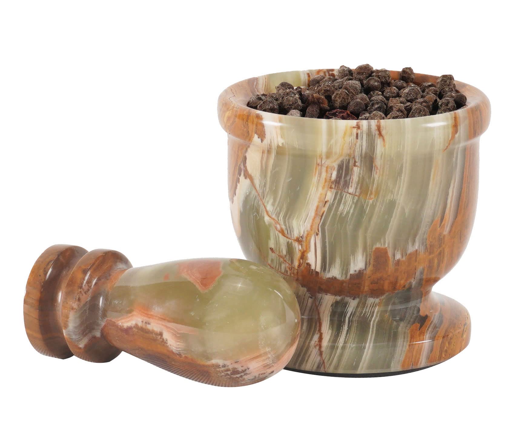 Radicaln Marble Mortar and Pestle Set Green Onyx Size 2.5" Handmade Portable Mortar and Pestle | Marble Spice Crusher Mortar and Pestle. Small Mortar and Pestle