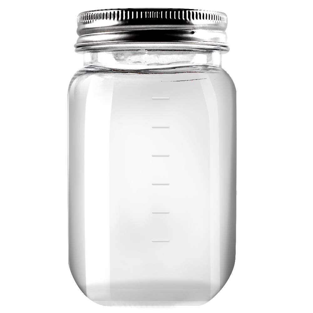 novelinks 16 Ounce Clear Plastic Jars Containers With Screw On Lids - Refillable Round Empty Plastic Slime Storage Containers for Kitchen & Household Storage - BPA Free (10 Pack)