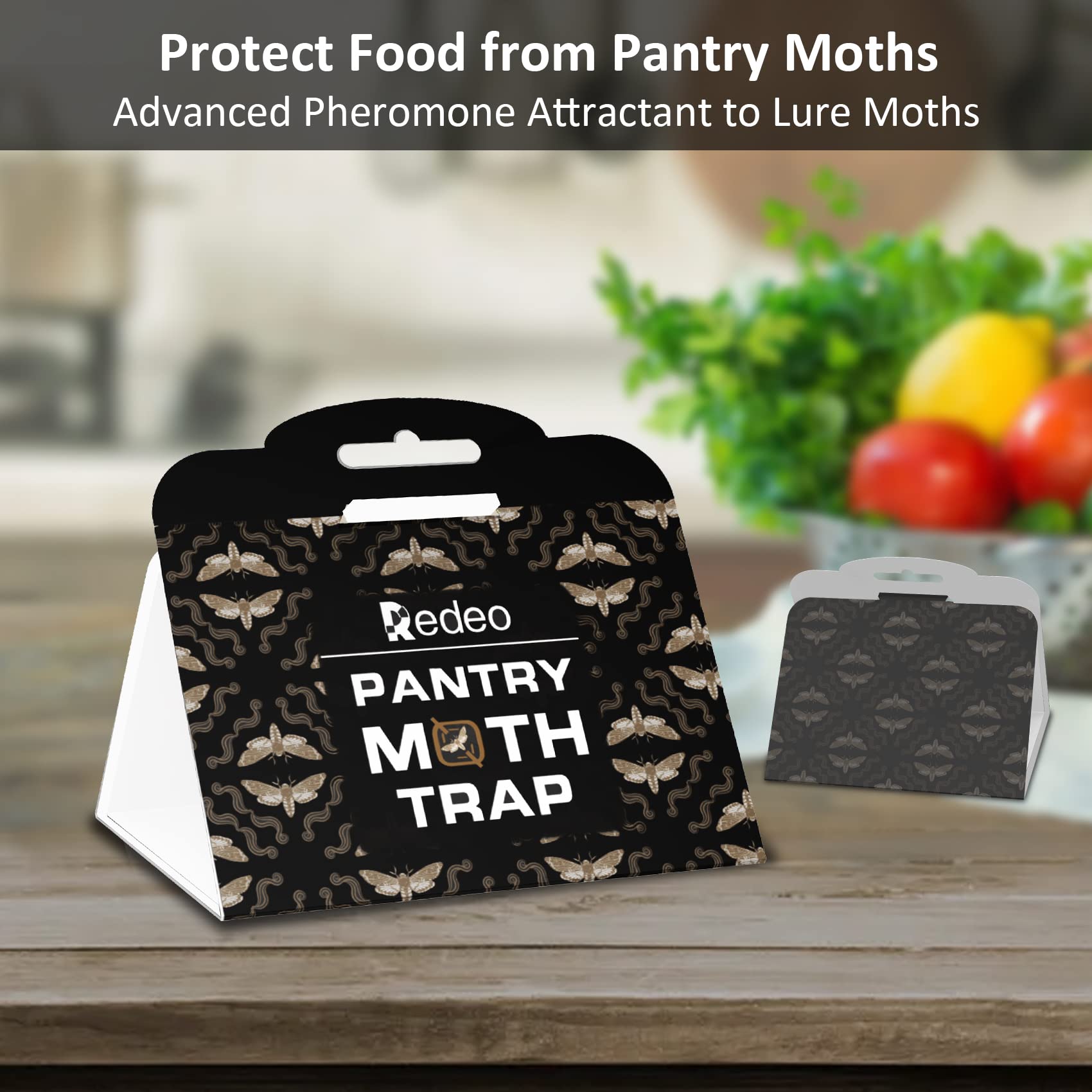 Redeo Pantry Moth Traps with Pheromones Safe and Non-Toxic Sticky Glue Trap for Food, Cupboard and Meal Moths in Your Kitchen Pantry Moth Killer with No Insecticides for House (6)