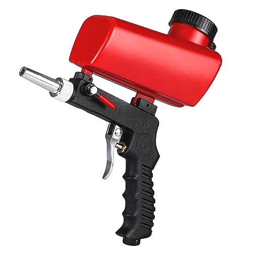 SI FANG Premium Sandblaster Sand Blaster Gun Kit,Hand Held Sand Blasting Spray Gun Adjustable Media Flow Valve,Sand Blasting Spray Tool for Air Compressor