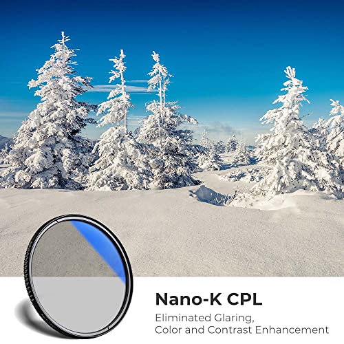 K&F Concept 77mm Circular Polarizer Optical Glass Lens Filter Ultra-Slim 18 Multi-Layer Coatings Circular Polarizing Filters for Camera Lens (K Series)