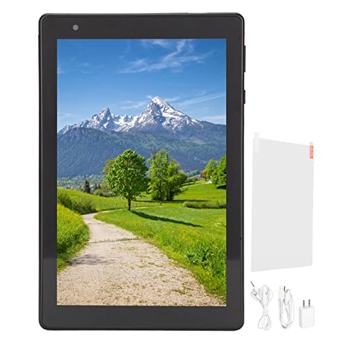 PUSOKEI Dual Camera 8Inch Tablet, 4GB 64GB Dual SIM Dual Standby Gaming Tablet High Definition Display Touch Screen, 8000mAh Battery, Movies, Play Games, Live Broadcast(Black)