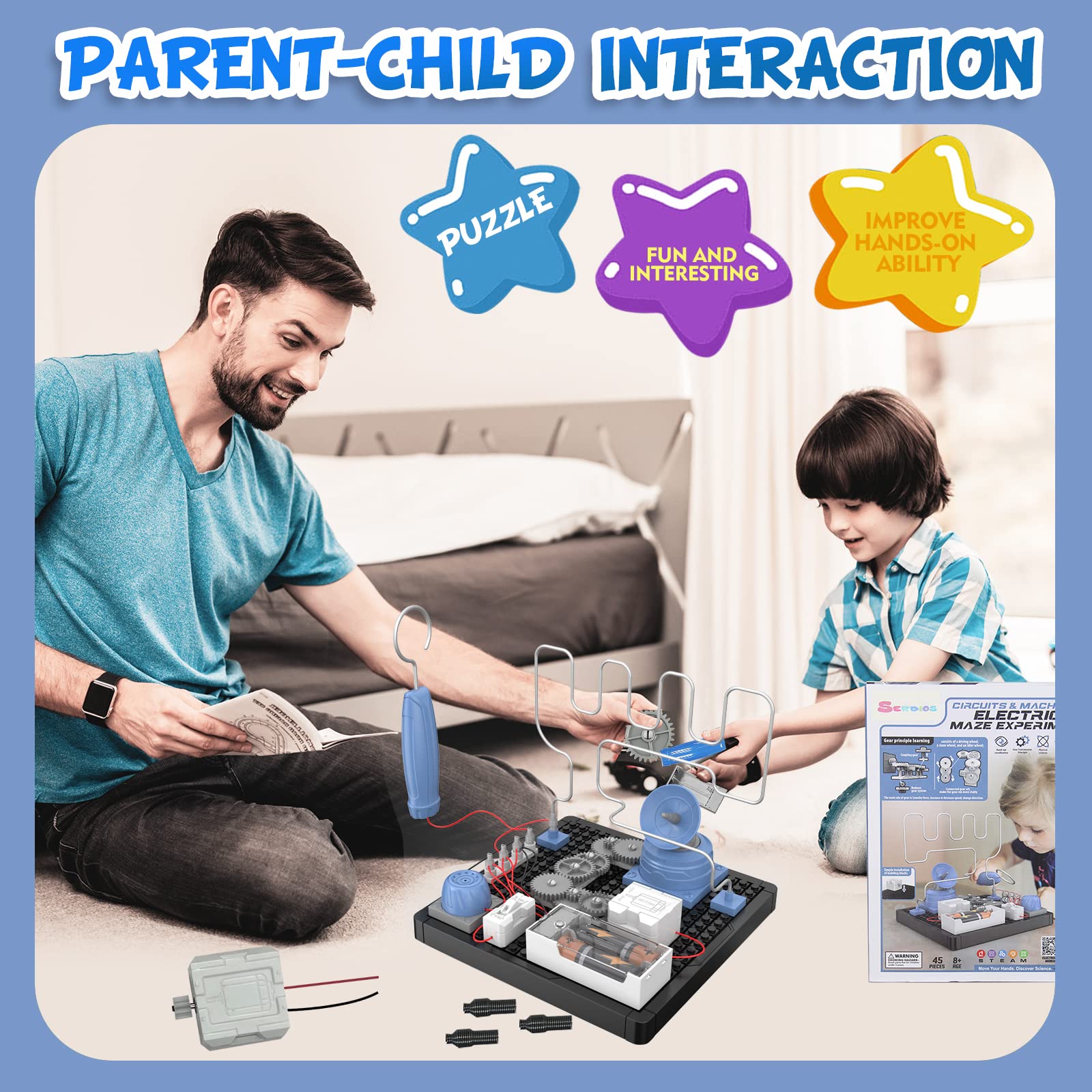 Serdios STEM Toys,Electrical Maze Science Kit,Exploration Kit for Circuit and Gear Principles,Electronics Building Kit for Kids Ages 8+,Educational Learning Scientific Tool for 8+ Years Old Kids Gift.