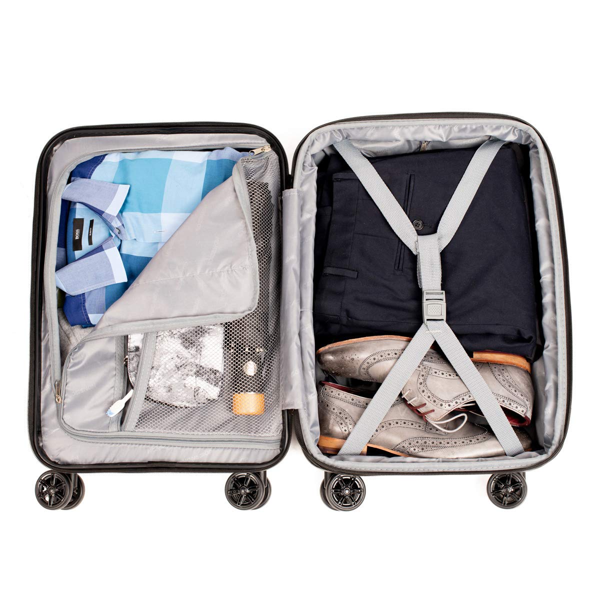 NONSTOP NEW YORK Luggage Expandable Spinner Wheels hard side shell Travel Suitcase Set 3 Piece (Teal, 3-Piece Set (20/24/28))
