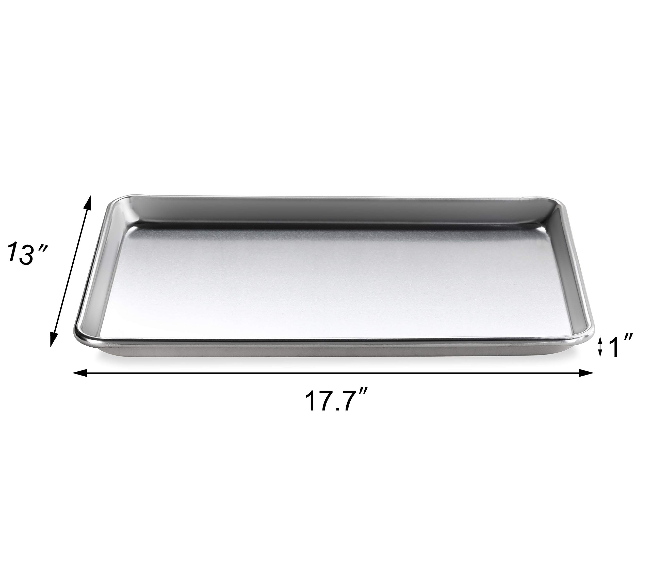 New Star Foodservice 38439 Commercial-Grade 18-Gauge Aluminum Sheet Pan/Bun Pan & Silicone Baking Mat Set, 13" L x 18" W x 1" H (Half Size)