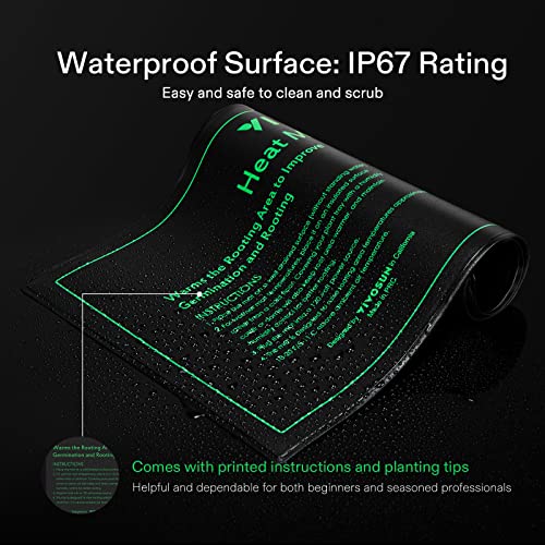VIVOSUN 2 Pack Durable Waterproof Seedling Heat Mat 10" x 20.75" UL & MET-Certified Warm Hydroponic Heating Pad for Germination, Indoor Gardening, Greenhouse