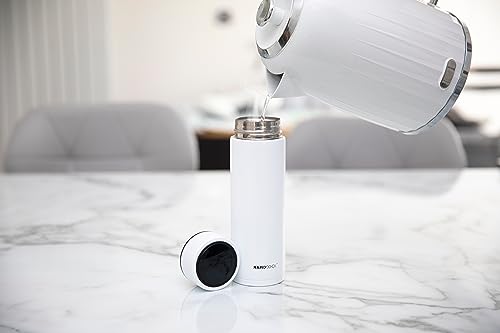 Nuby RapidCool Portable Baby Bottle Maker - BPA-Free Baby Formula Maker - Includes Milk Powder Dispenser and Digital Lid - Ideal for Travel Bottles and Night Feeds - Stainless Steel