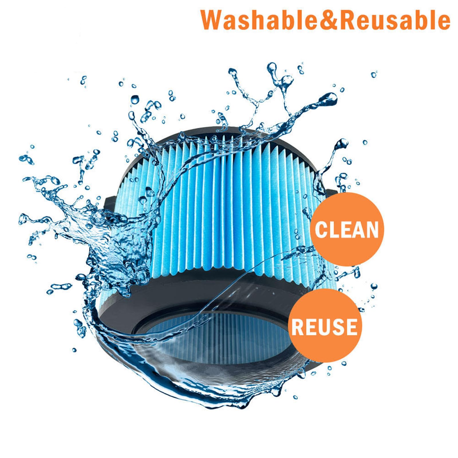 Replacement Filter for Ridgid VF3500 3-Layer Wet/Dry 3-4.5 Gallon Portable Vacuum Compatible with WD4050 WD4070 WD45-2 Packs