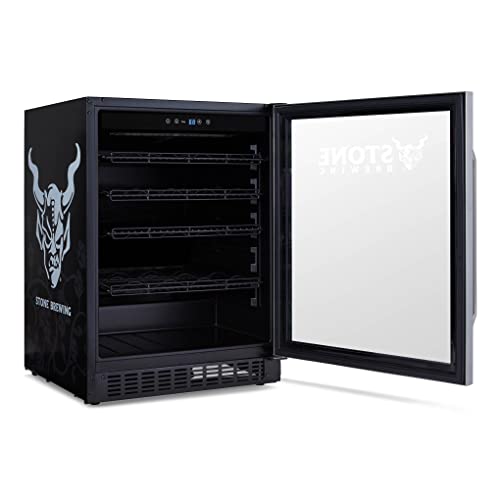 NewAir Stone Brewing 180 Can FlipShelf Beverage and Beer Refrigerator, 24β Built-In or Freestanding Wine Cooler with Reversible Shelves, Perfect for Bar, Gamer Room, or Office