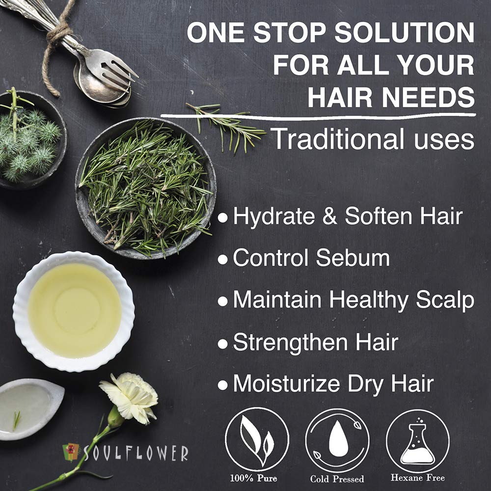 Soulflower Pack of 2 Castor Rosemary Hair Oil and Onion Biotin Shampoo, 500ml
