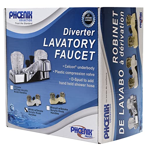 Valterra Phoenix Faucets PF212242 Dual Handle 4" Bathroom Diverter Faucet - White