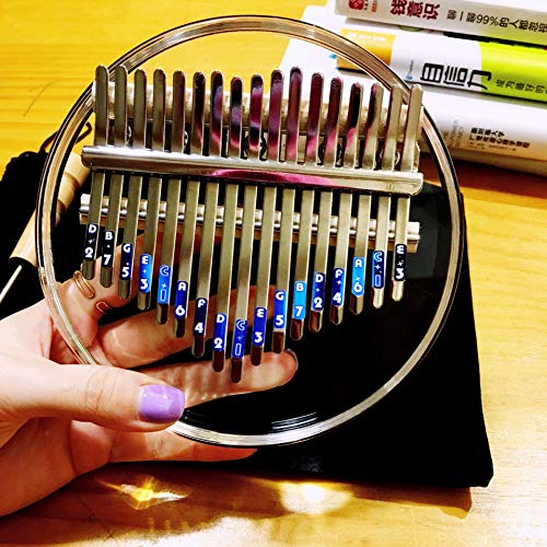 Kalimba 17 Key Cute Round kalimba Acrylic Crystal Fingertips Thumb Piano Round Crystal Thumb Piano