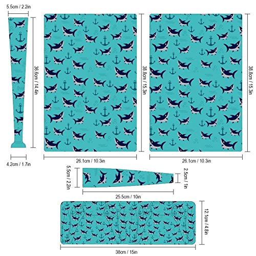 Shark with Anchor Full Protective Skin Cover Design Wrap Decal Sticker Compatible with PS5 Digital Edition Console and Controller