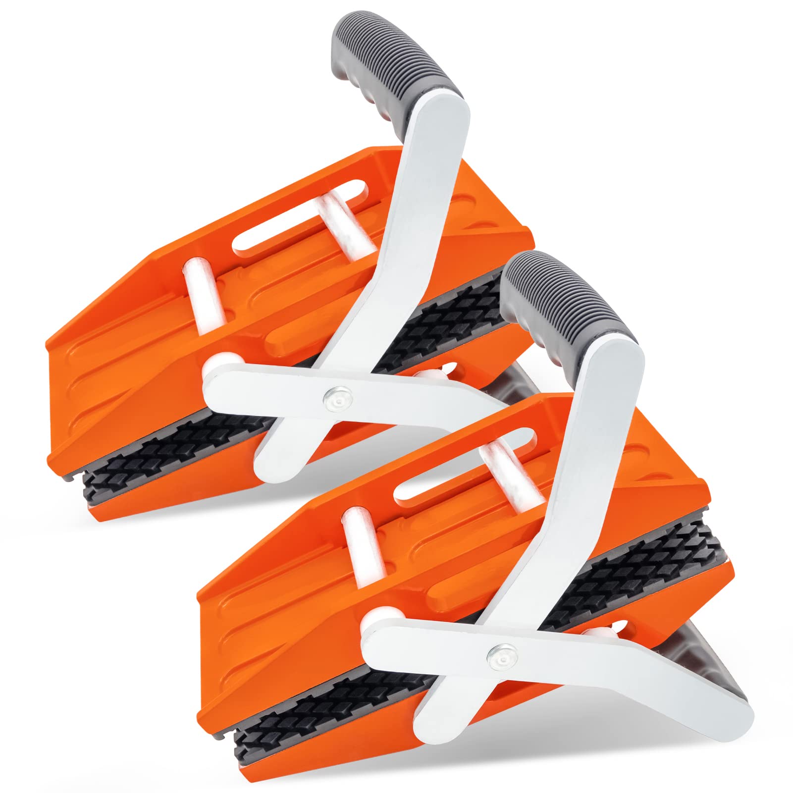 SDRTOP 2 PACK Double Handed Stone Carrying Clamps Granite Panel Carriers Lifting Tools 660lbs Transporting Heavy Duty Carry Clamp for Glass Quartz Slabs Marble with Rubber-lined (0-2.36in)