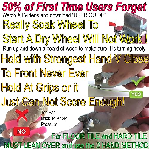Tile Cutter Hand Tool Cut Floor Tile Glass Tile Cut Tiles Straight or Quarter Curve Manual Tile Cutter Tool for Cutting Wall Tile Porcelain Tile and Glass Tile Faster and Cleaner than a Wet Tile saw