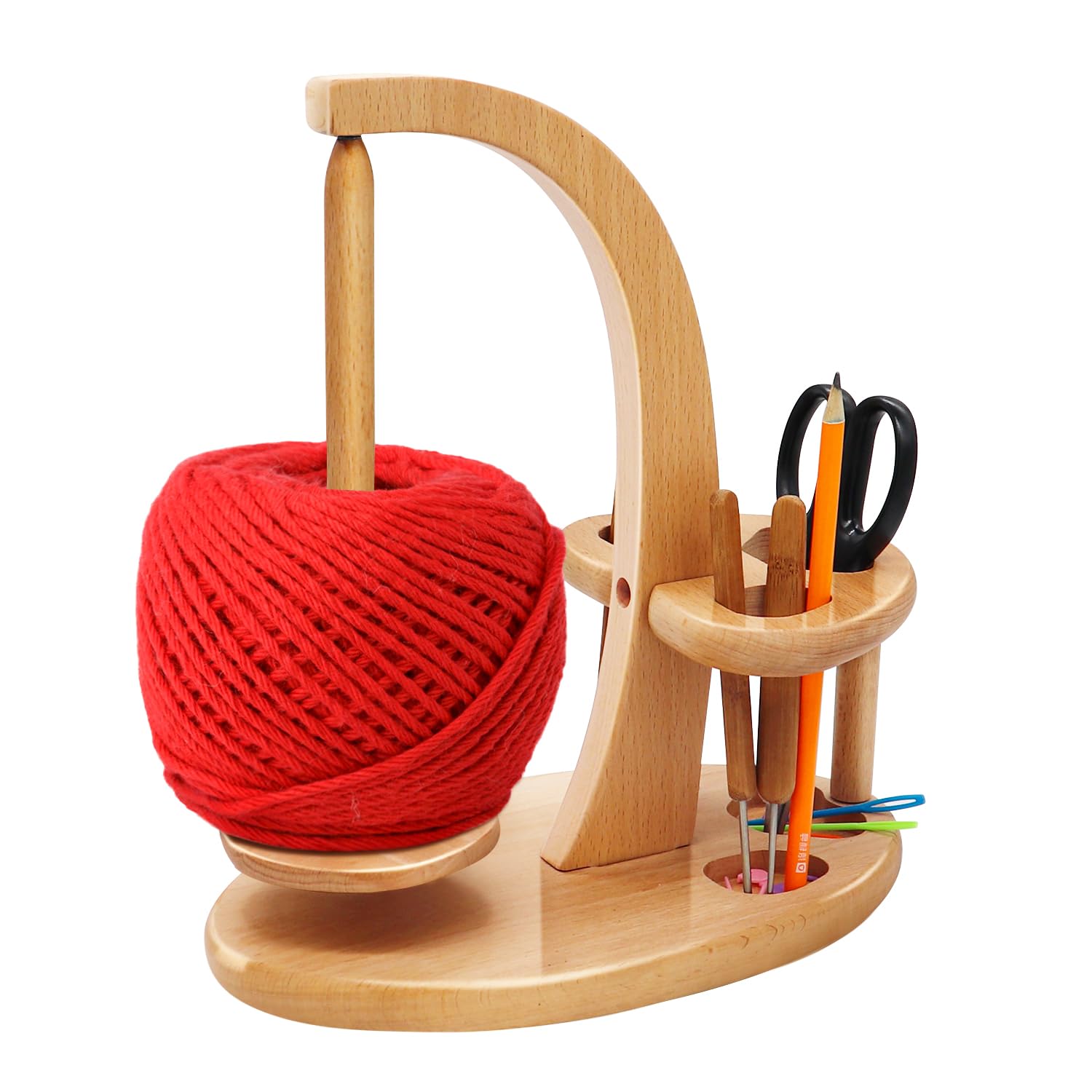 Wooden Frames for Knitting and Crocheting, Crocheting Tools for Knitting Enthusiasts, Wooden Spinning Machines for Crocheting,Yarn Holder for Knitting and Crocheting