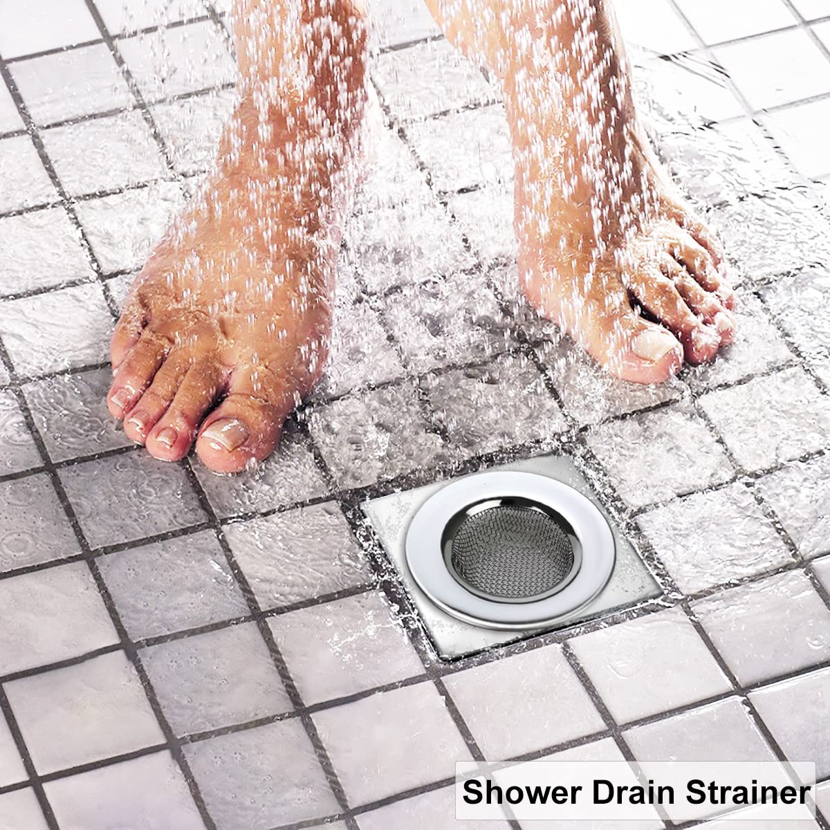 Seatery 1.50" Bathtub Strainers, Bathroom Sink Strainers, Shower Drain Hair Catcher, Drain Strainer for Laundry, Mop Pool, Utility, Slop, RV Sink, Stainless Steel, Pack-2
